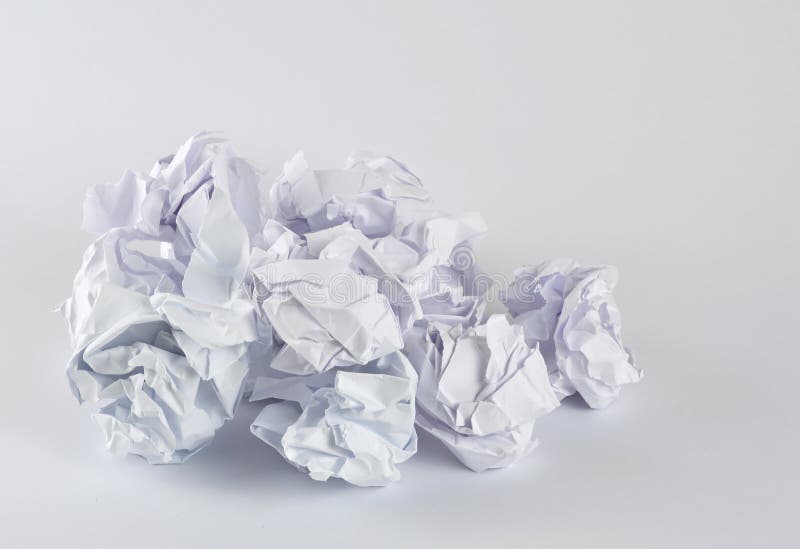 Crumpled White Papers Isolated on White Stock Image - Image of wrinkled ...