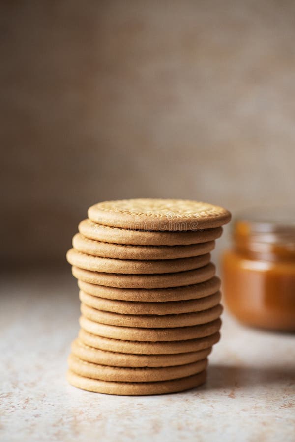 Stack of Crunchy Cookies. Galletas Maria Popular Spanish Crackers Stock ...