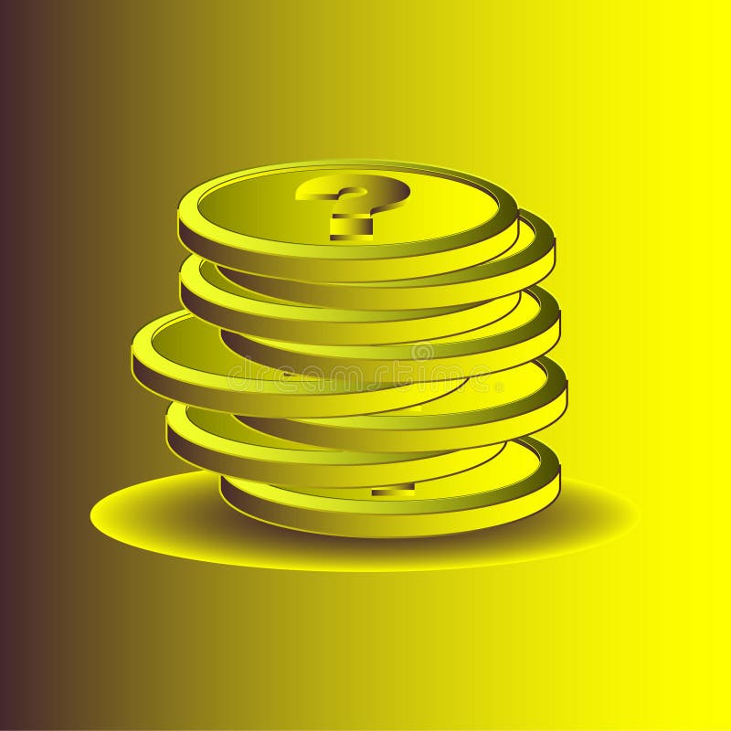 Stack of Cryptocurrencies with a Question Mark on Stock Illustration ...