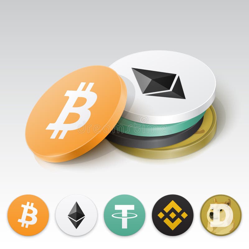 Stack of Cryptocurrency Tokens Stock Vector - Illustration of tokens ...