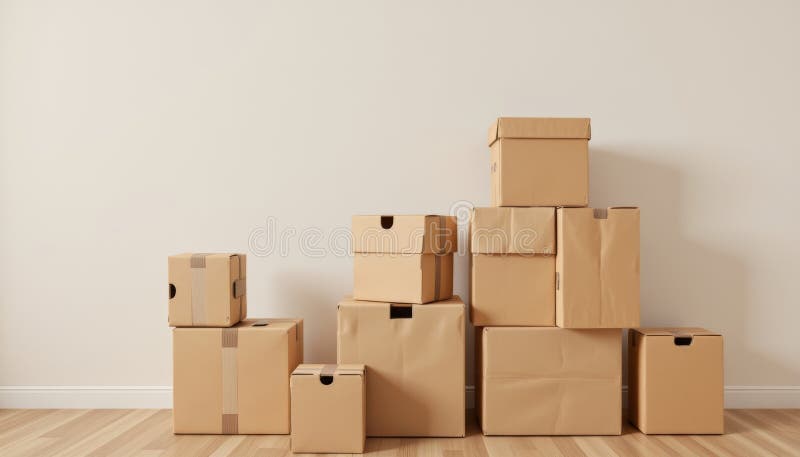 Stack of Cube Boxes in Minimalist Office, Functional Organization Stock ...