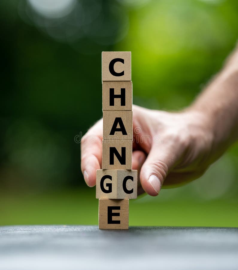 A Stack of Cubes Form the Words Change and Chance. Stock Photo - Image ...
