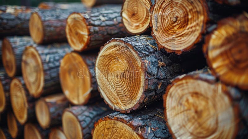 Stack of Cut Logs stock photo. Image of wood, equipment - 315410296