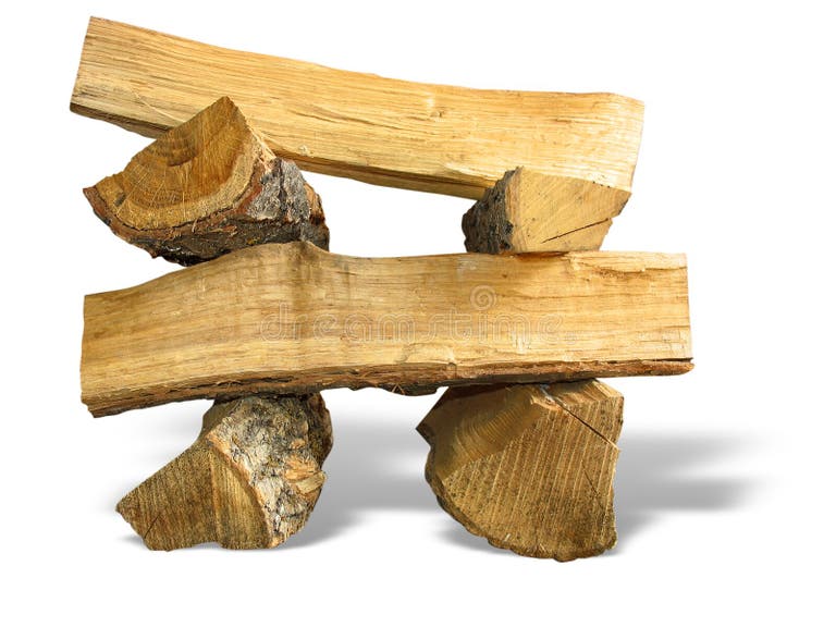 Stack of Cut Logs Fire Wood Isolated Over White Stock Photo - Image of ...