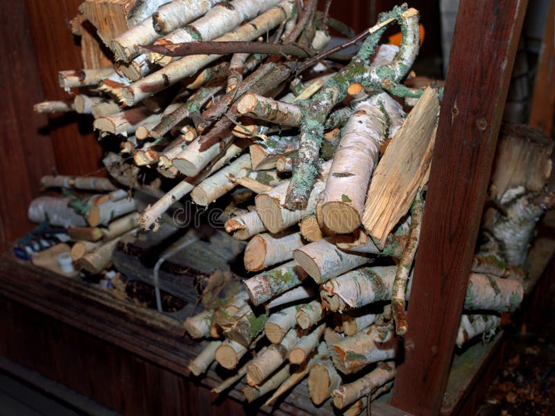 Old Barn with a Stack of Firewood Stock Image - Image of falu, barn ...