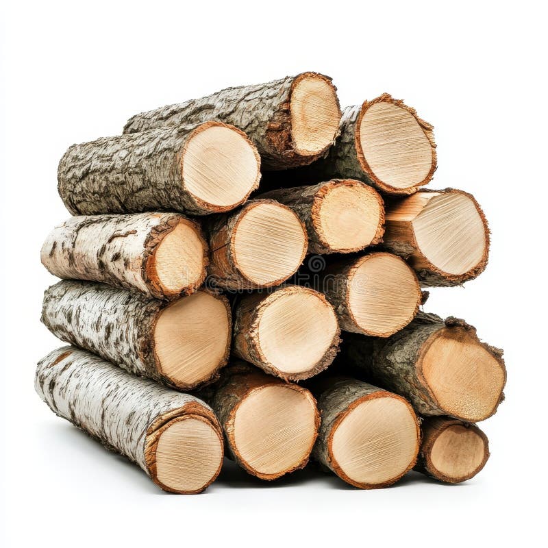 A Stack of Cut Logs, Showcasing Their Natural Texture and Color for Use ...