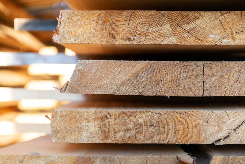 Stack of cut wooden boards stock image. Image of board - 195558003