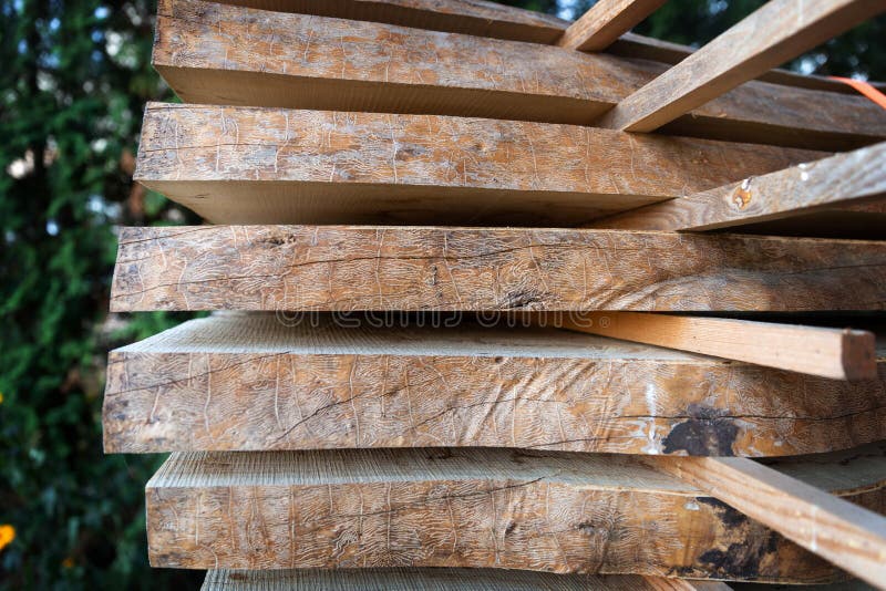Stack of cut wooden boards stock image. Image of carpenter - 195557745