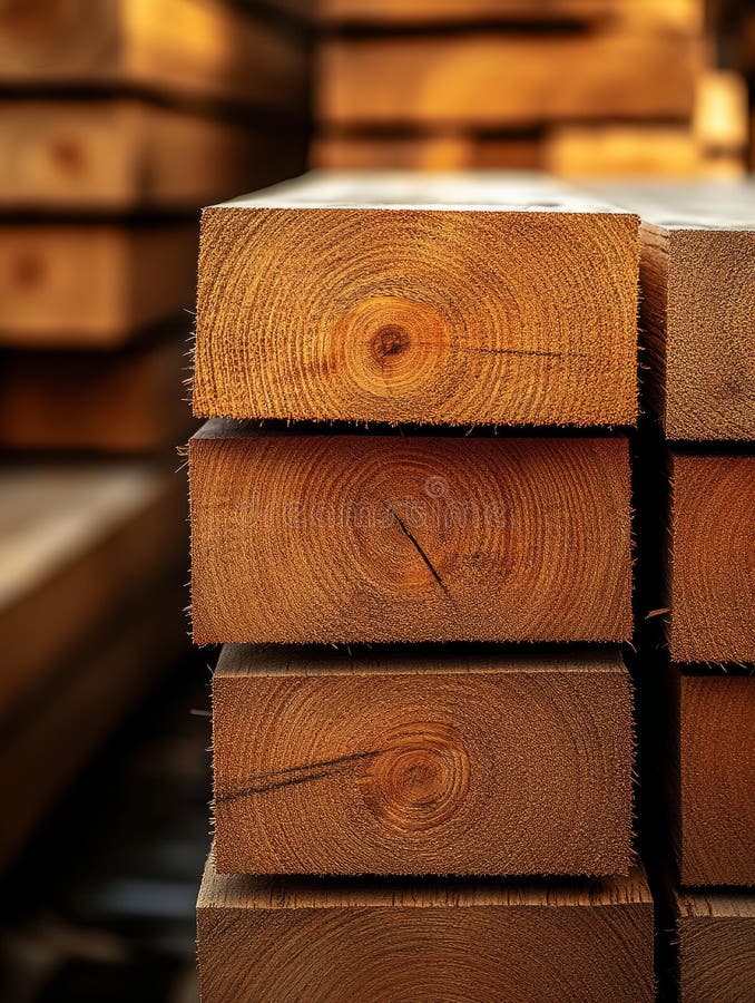 Stack of Cut Wooden Planks in a Lumber Yard Stock Image - Image of ...