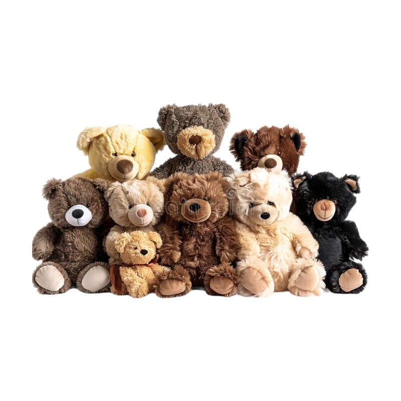 Stack of Cute Bear Toys on Transparent Background - Ai Generated Stock ...