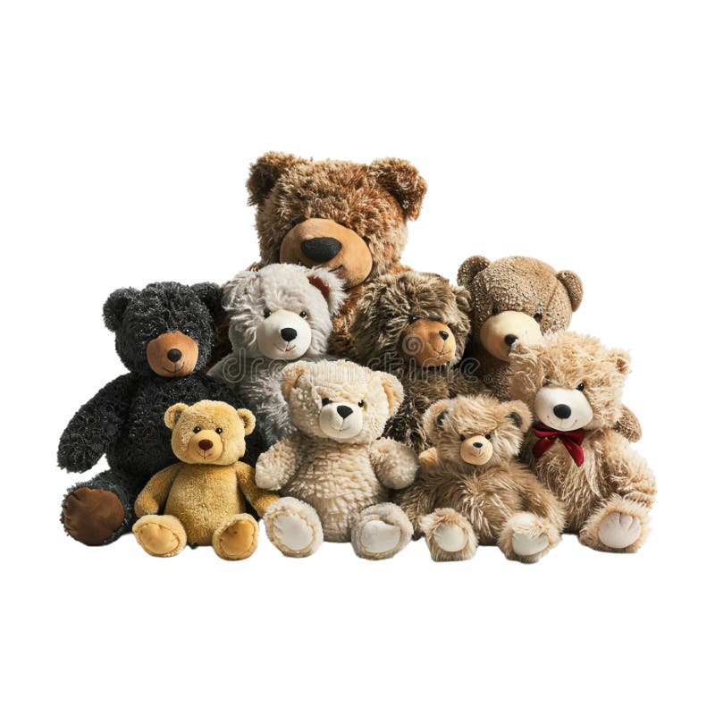 Stack of Cute Bear Toys on Transparent Background - Ai Generated Stock Illustration ...