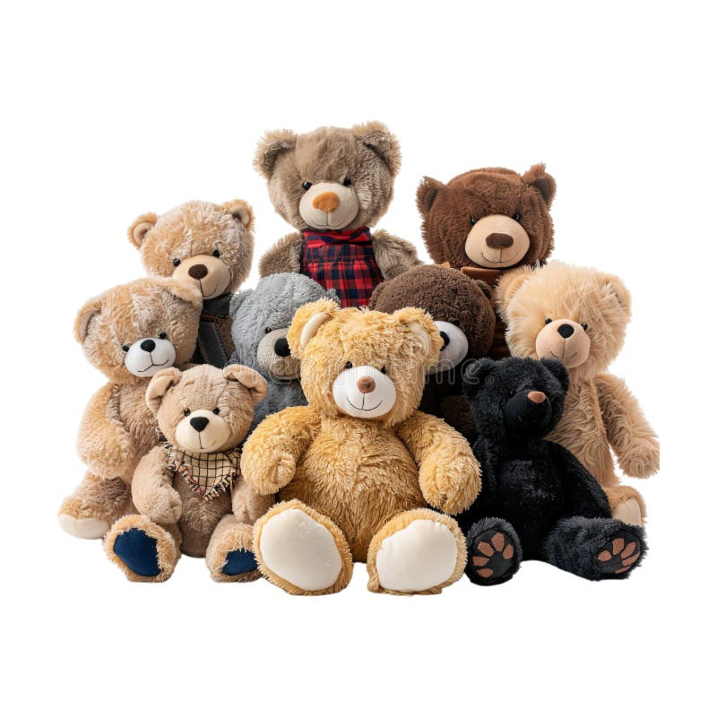 Stack of Cute Bear Toys on Transparent Background - Ai Generated Stock Illustration ...