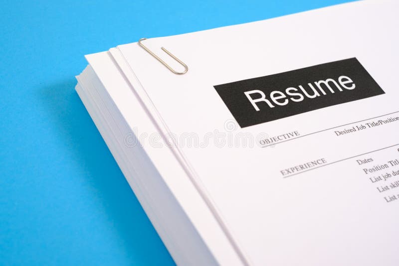 Stack of Cv and Application for Employment on Blue Desk Stock Image ...