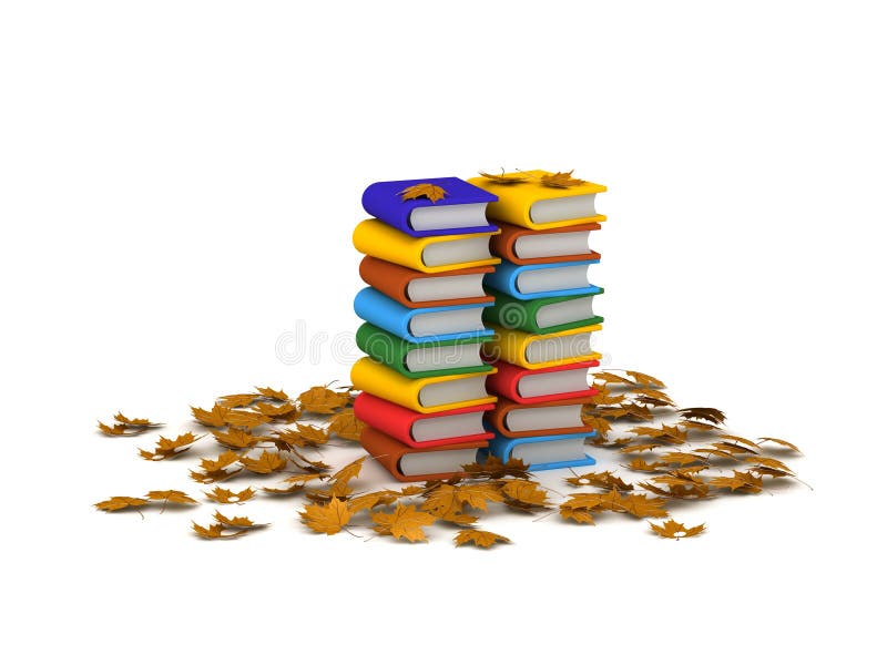 Stack 3d Books Autumn Leaves Stock Illustrations – 7 Stack 3d Books ...