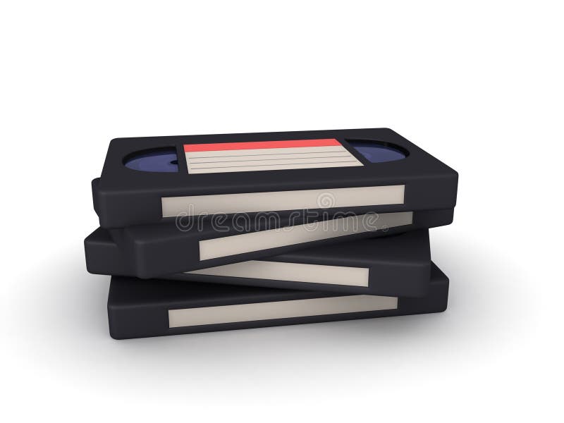 A stack of 3D vhs tapes stock illustration. Illustration of conceptual ...