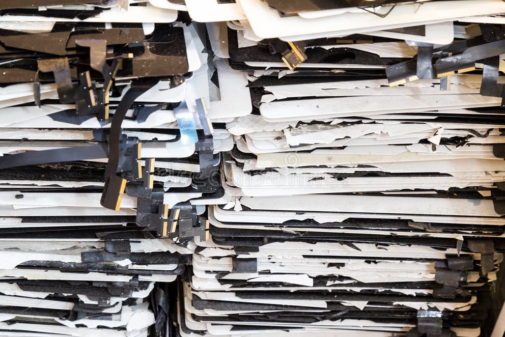 Stack of Damaged and Shattered Tablet Pad Computer Screen Stock Photo ...