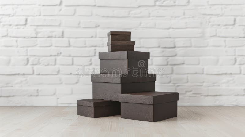 The Stack of Dark Boxes.AI Generated Image Stock Photo - Image of ...
