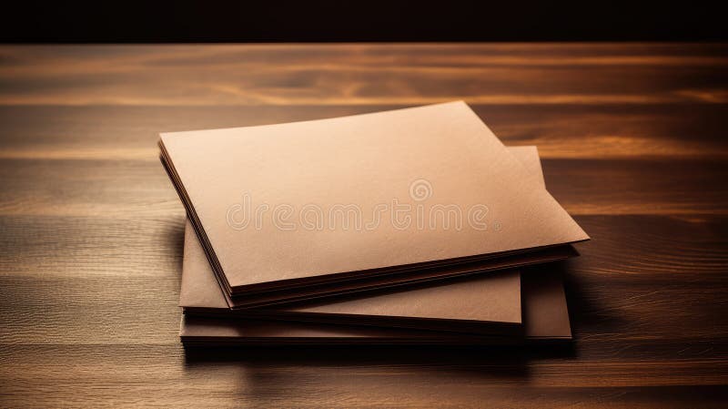Stack dark brown paper stock illustration. Illustration of smooth ...