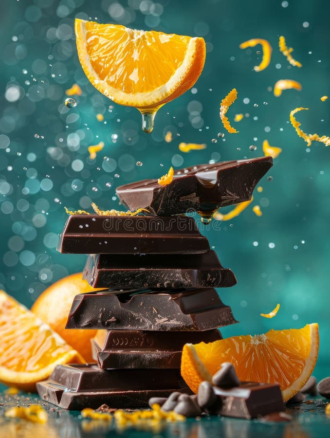 Stack Dark Chocolate Orange Slices Zest Stock Photos - Free & Royalty ...