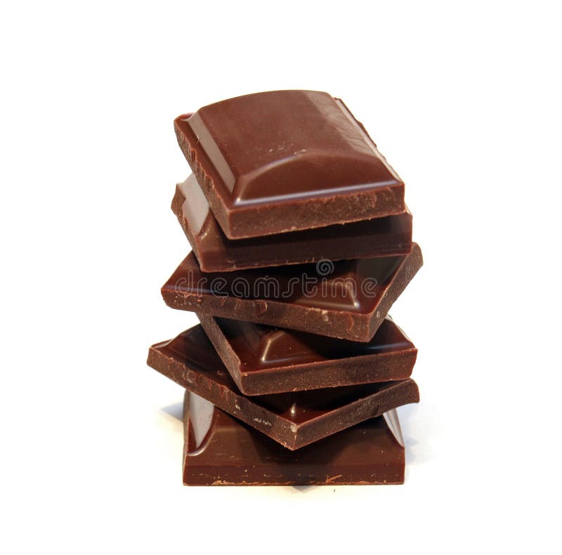 Stack of Dark Chocolate Pieces Stock Photo - Image of bitter, cocoa ...