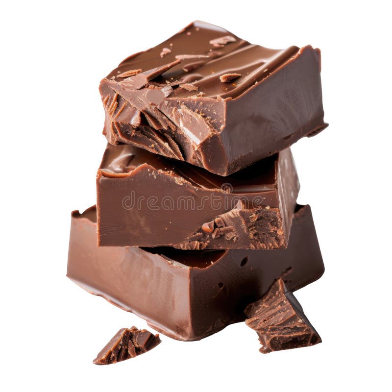 Stack of Dark Chocolate Pieces on White Background Stock Photo ...