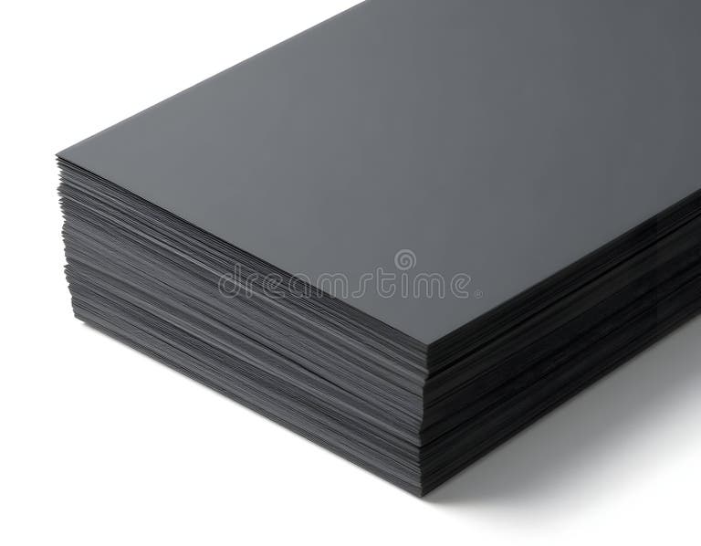 Stack of Dark Gray Paper Sheets for Printing or Presentation Stock ...