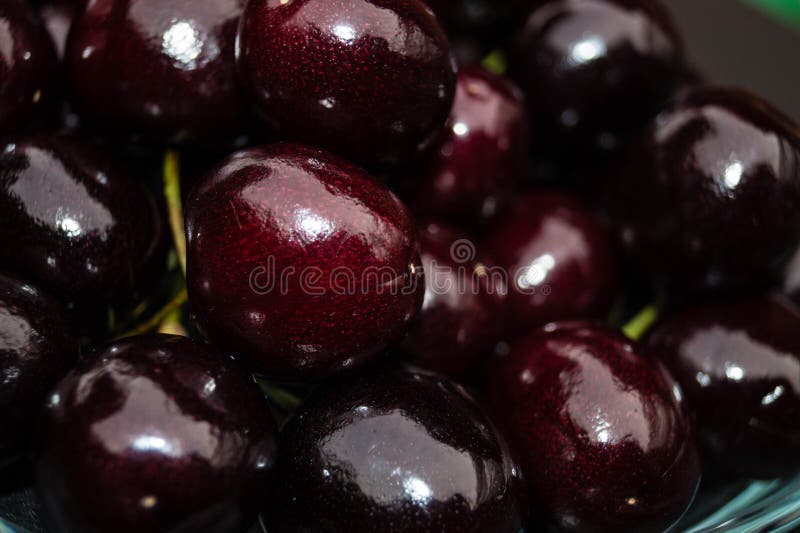 Dark sweet cherries stock image. Image of freshness - 224405627