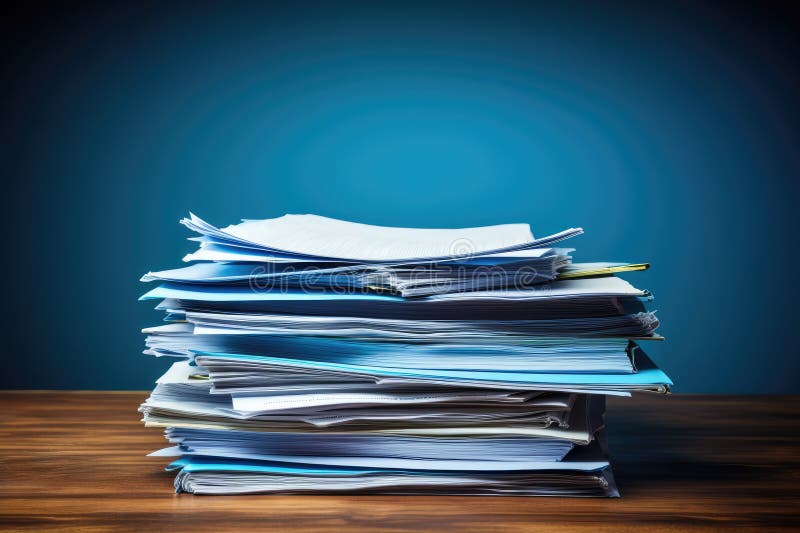Stack Data Document and Paperwork. Generative AI Stock Photo - Image of ...