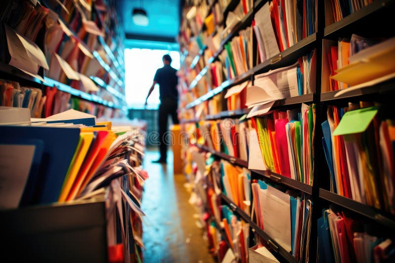 Stack Data Document and Paperwork. Generative AI Stock Image - Image of ...