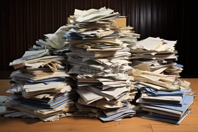 Stack Data Document and Paperwork. Generative AI Stock Illustration ...