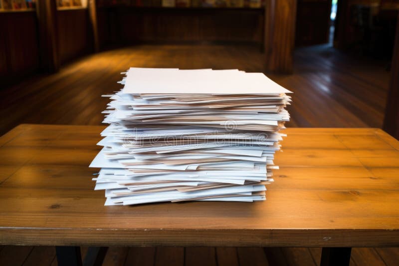 Stack of Data Structure Papers on a Wooden Desk Stock Illustration ...