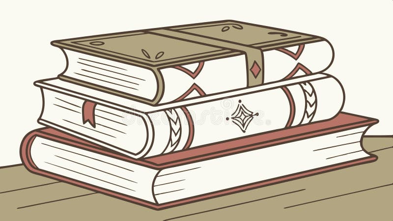 Stack of Decorative Books, Education Learning Library Illustration ...