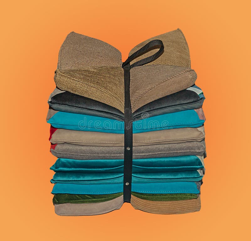 Stack of Decorative Pillows Isolated Stock Photo - Image of decorative ...