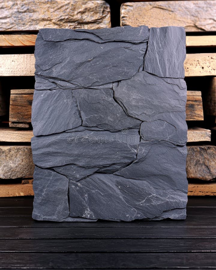 A Stack of Decorative Slate Stone Tiles for Wall Cladding. Stock ...