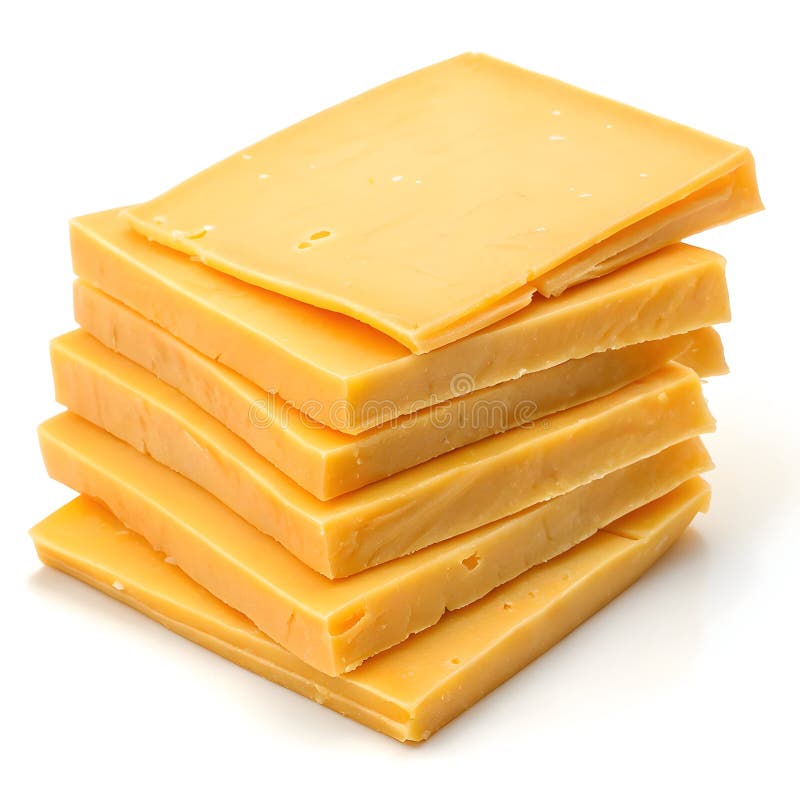 Stack of Delicious Cheddar Cheese Slices Stock Illustration ...