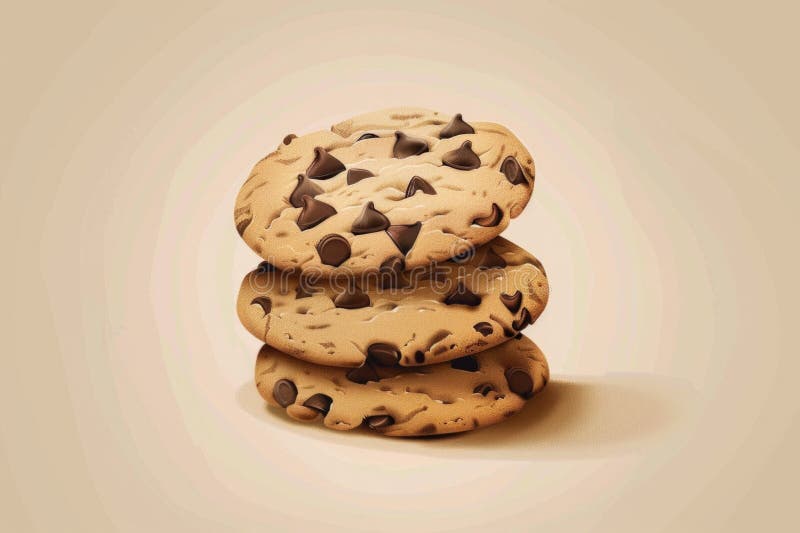 A Stack of Delicious Chocolate Chip Cookies Piled High for Snacking or ...