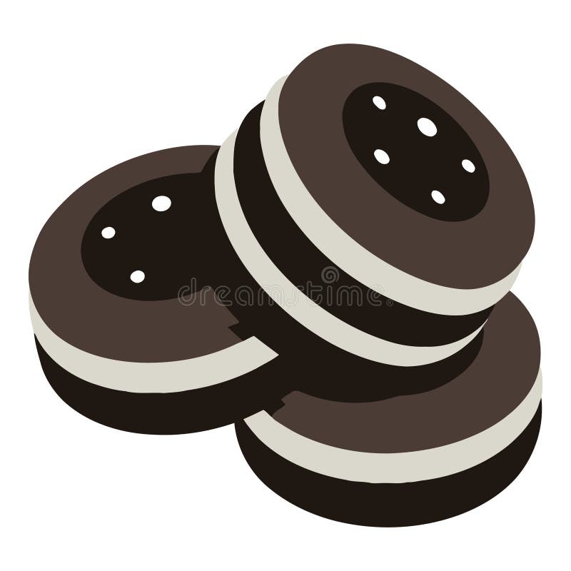 Stack of Delicious Chocolate Sandwich Cookies Illustration Stock Vector ...