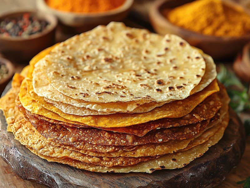 Flatbreads Roti Chapati Stock Illustrations – 255 Flatbreads Roti ...