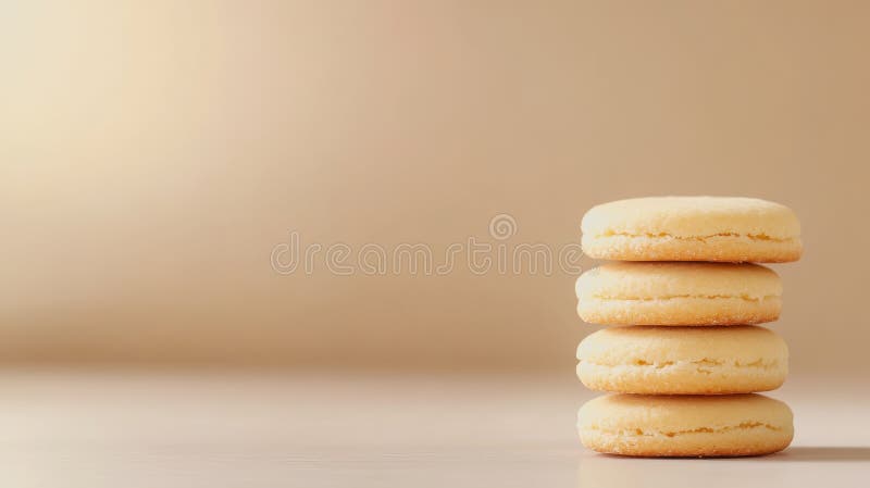 Stack of Delicious Shortbread Cookies on Smooth Background Stock Image ...
