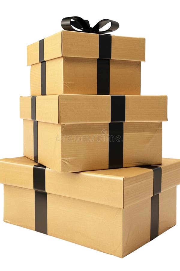 Stack of Delivery Boxes Alone on Transparent Background Stock ...