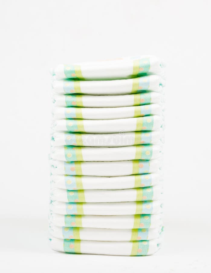 Stack of Diapers stock image. Image of isolated, care - 65921823