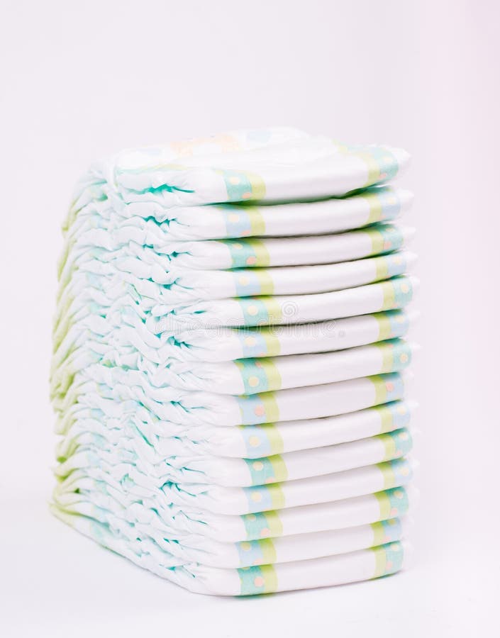 Stack of Diapers isolated stock image. Image of child - 65921839