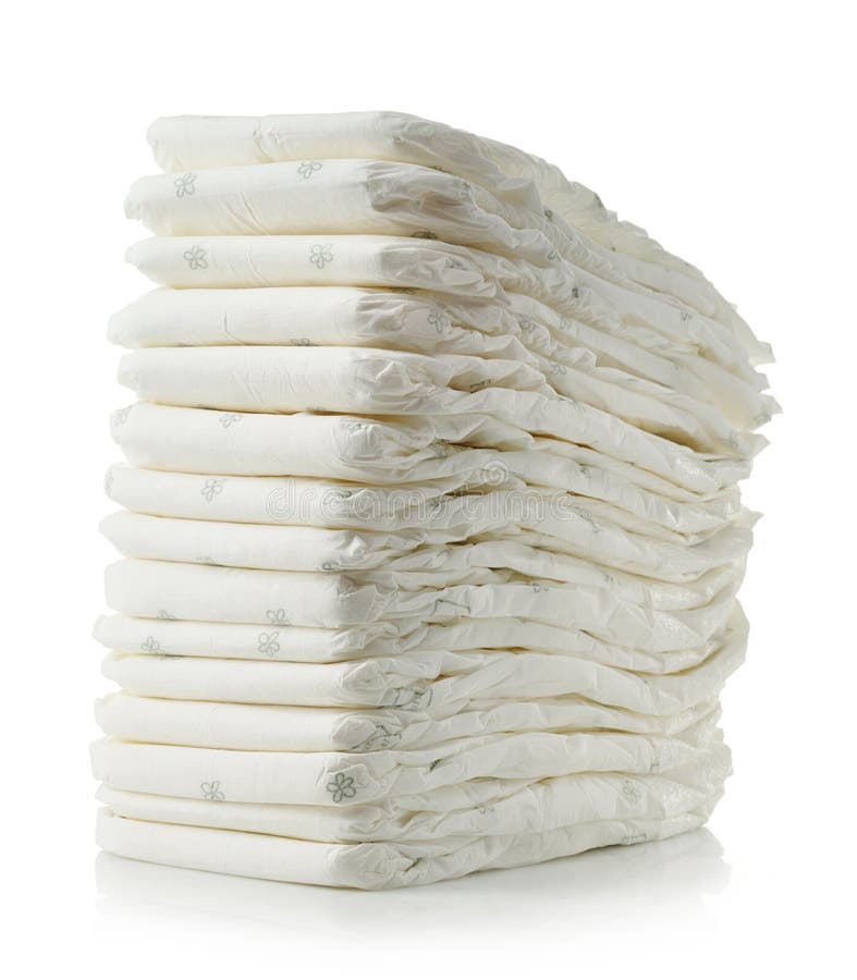 Stack of diapers stock image. Image of child, isolated - 47096411