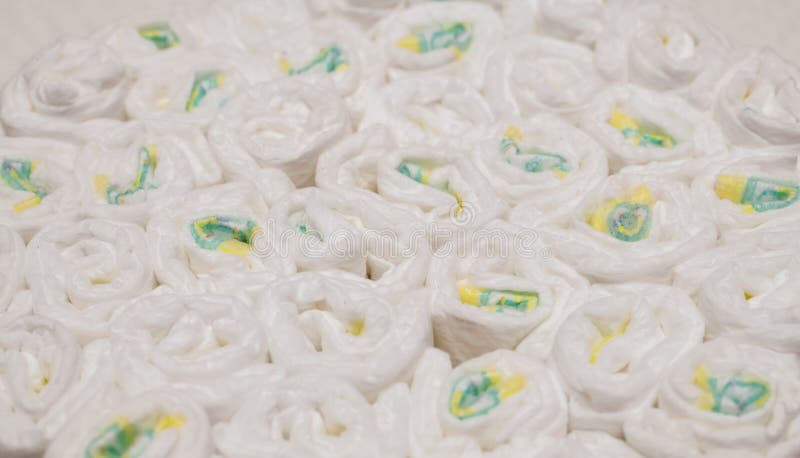 Stack of Diapers for a Little Baby Stock Photo - Image of hygienic ...
