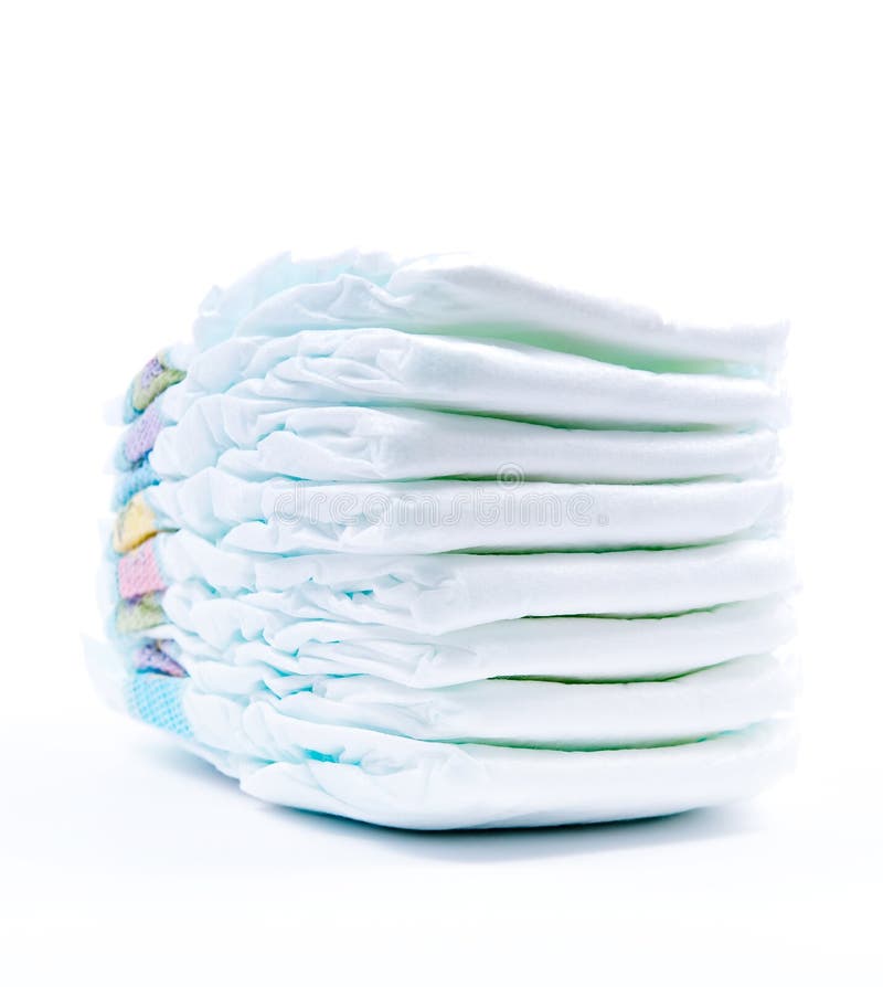 Stack of Diapers at the Nursery Stock Photo - Image of background ...