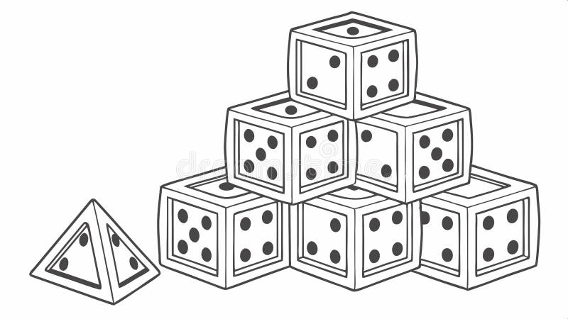 Stack of Dice with Triangle, Game Elements and Chance Design Vector ...