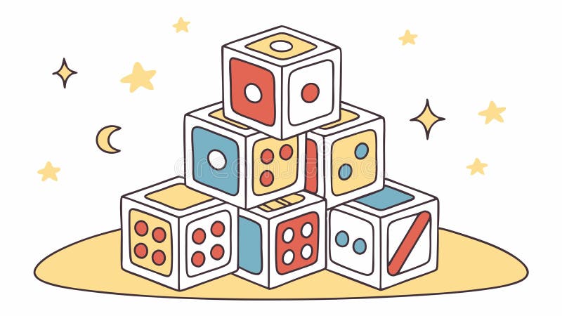 Stack of Dice Vector Illustration, Game and Chance Design Element ...