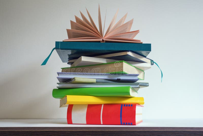 Stack of Different Books , Free Space for Text Stock Image - Image of ...