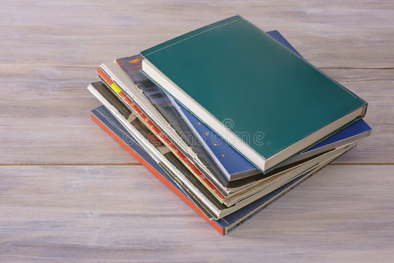 Stack of Different Books and Magazines Stock Photo - Image of stack ...