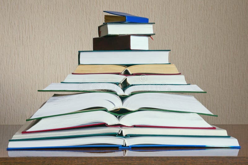 Stack of different books stock image. Image of opened - 97289297
